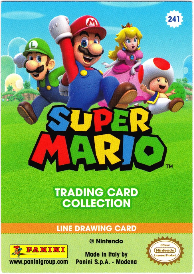 Super Mario card TCG - 241 - Mario & Peach Kiss - Line Drawing Card ...