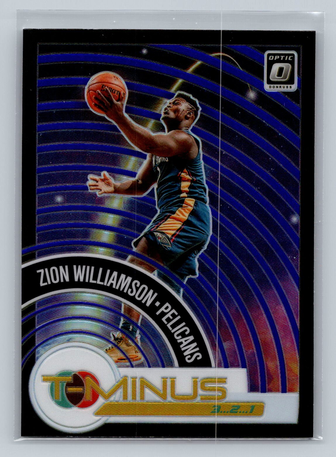 Zion Williamson 2020-21 Optic #8 Purple Prizm T-Minus 3...2...1 ...
