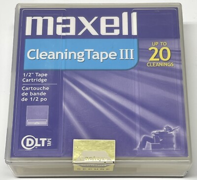 MAXELL DLT Cleaning Tape III 1/2 In. Cartridge 183770, 20 Cleanings NEW ...