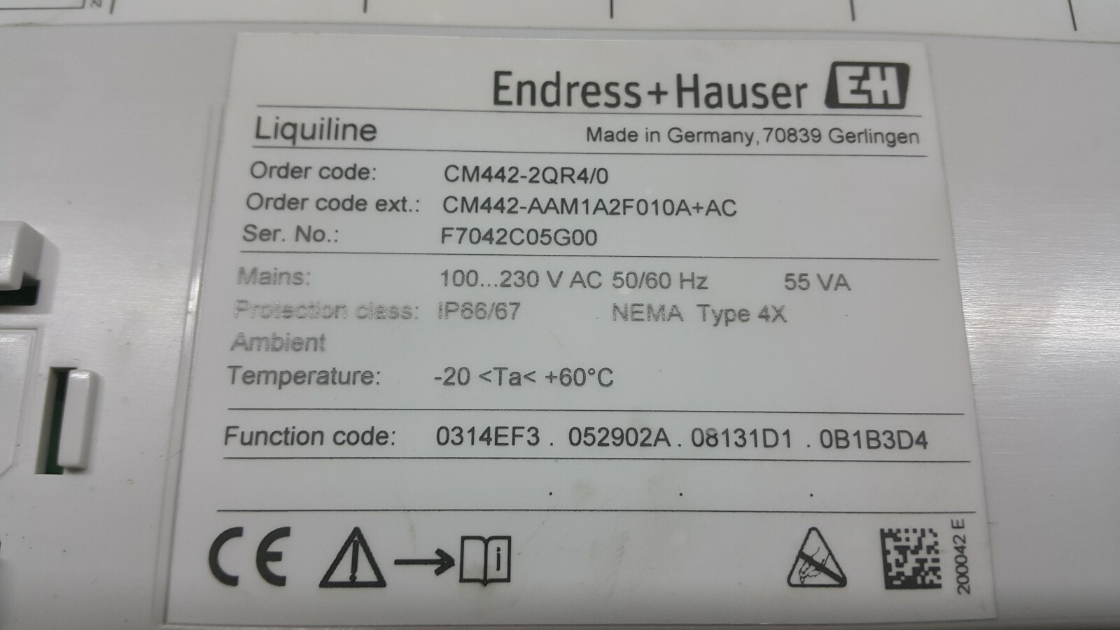 ENDRESS HAUSER LIQUILINE CM442-2QR4/0 CM442-AAM1A2F010A+AC | eBay