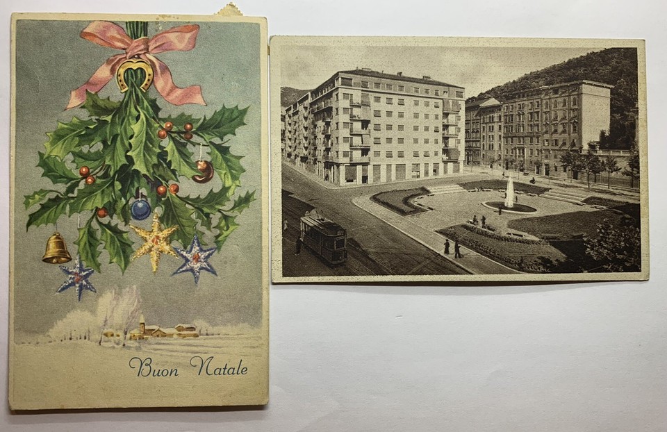 ITALY WW2 POSTCARD LOT STAMP AMG-FTT OVERPRINT ALLIED MILITARY ...