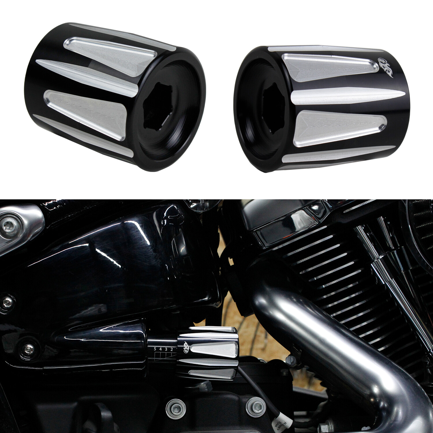 KNOB Shock Absorber Pre-Adjuster Cover for Harley 18-23 FXBRS 114 ...