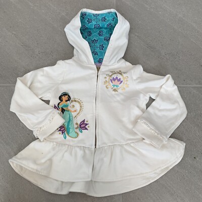 Jasmine Girls Disney Zip up Hoodie Sweater Size 5/6 | eBay