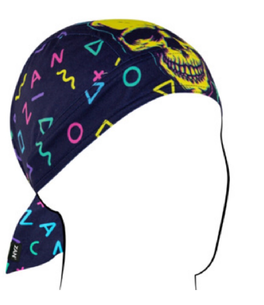 SportFlex Gold Skull & Symbol Moisture Wicking Stretch Head Wrap Biker ...