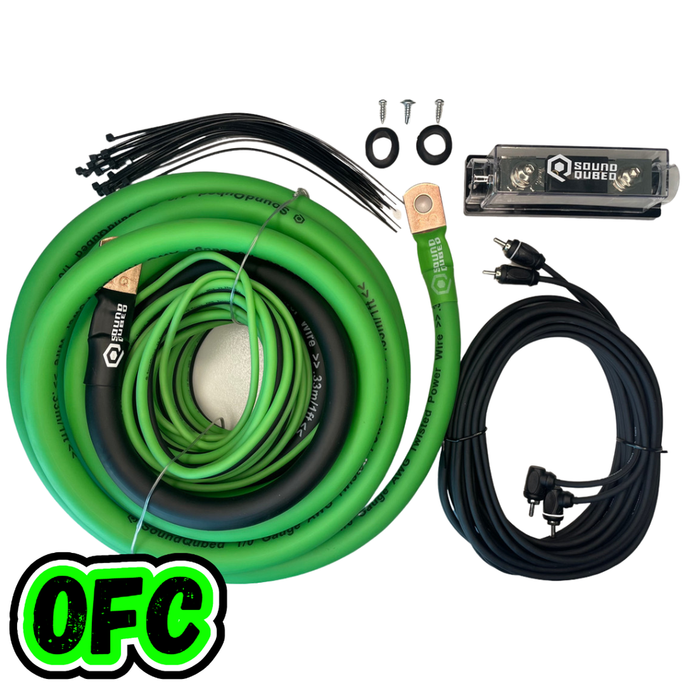 Soundqubed OFC Amplifier Wiring Kit Amp Wiring (0ga, 4ga, 8ga) Green ...