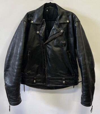 Vintage Langlitz Leathers Columbia Leather Motorcycle Jacket Black Mens ...
