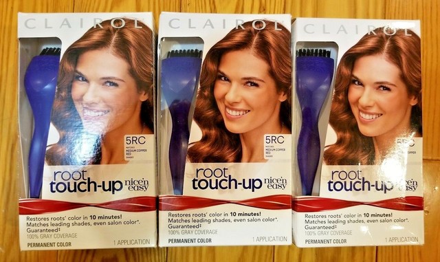 3 X CLAIROL PERMANENT ROOT TOUCH UP #5RC MEDIUM COPPER RED SHADES HAIR ...
