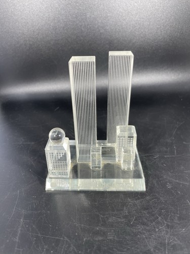 World Trade Center WTC Vintage 70's 3-D Crystal Glass Souvenir ...
