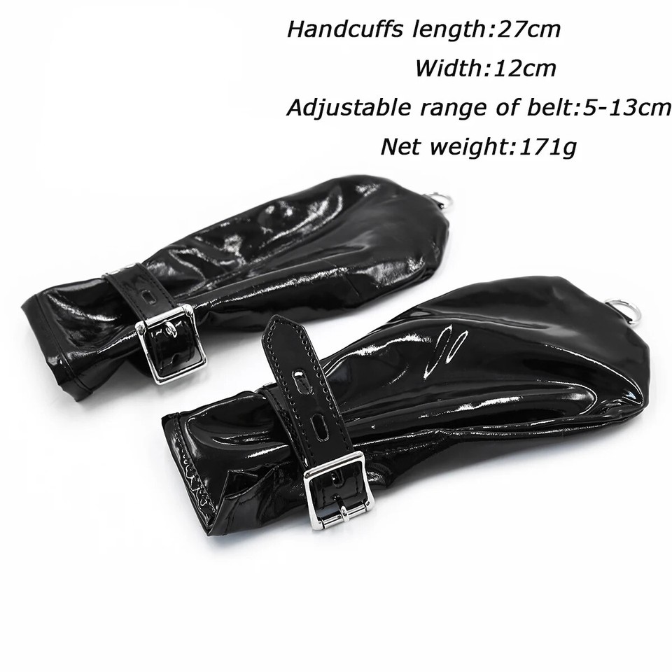Dog Paw Style Handcuffs Mittens PU Leather Slaver Locking Fist Mitts ...