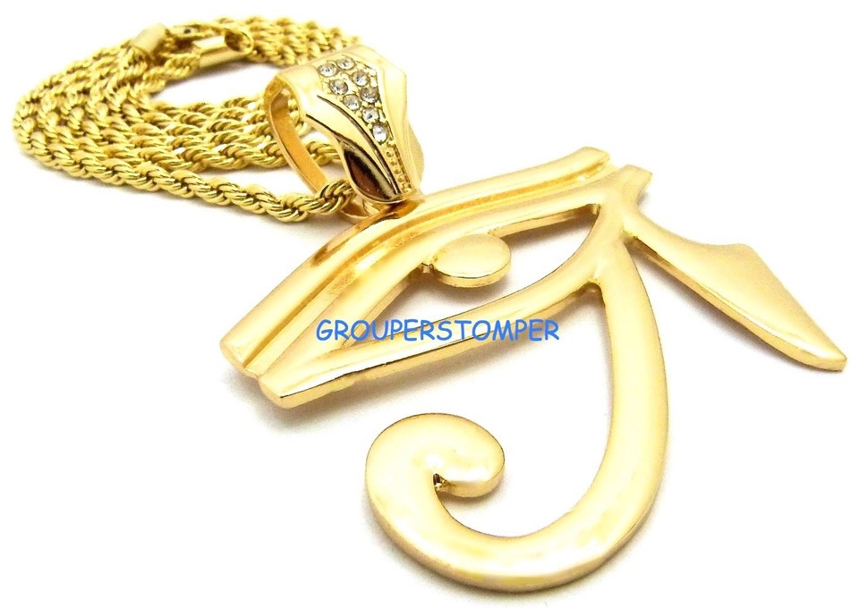 Eye Of Ra New Pendant Necklace with 24 Inch Long Chain Egyptian Heru ...