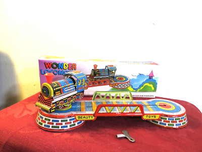 Wonder Locomotive, Tin Toy Train , Wind Up and He Does his Circuit ...