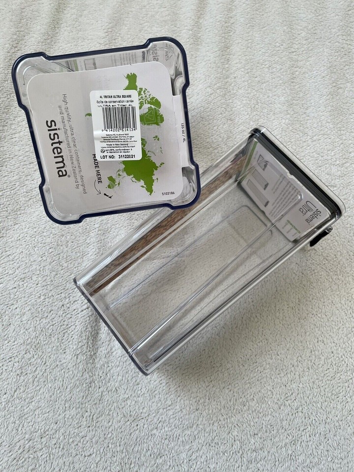 Sistema Ultra Tritan Storage Tub Canister Square Ultra Clear Stacking ...