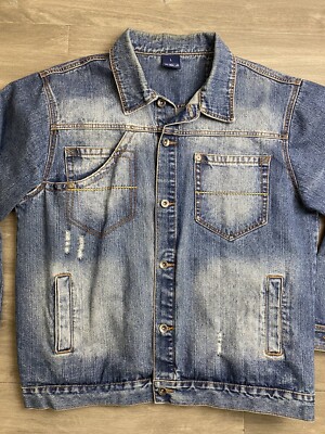 IMPERIOUS DELF TRADING mens Size Large denim jacket Trucker | eBay
