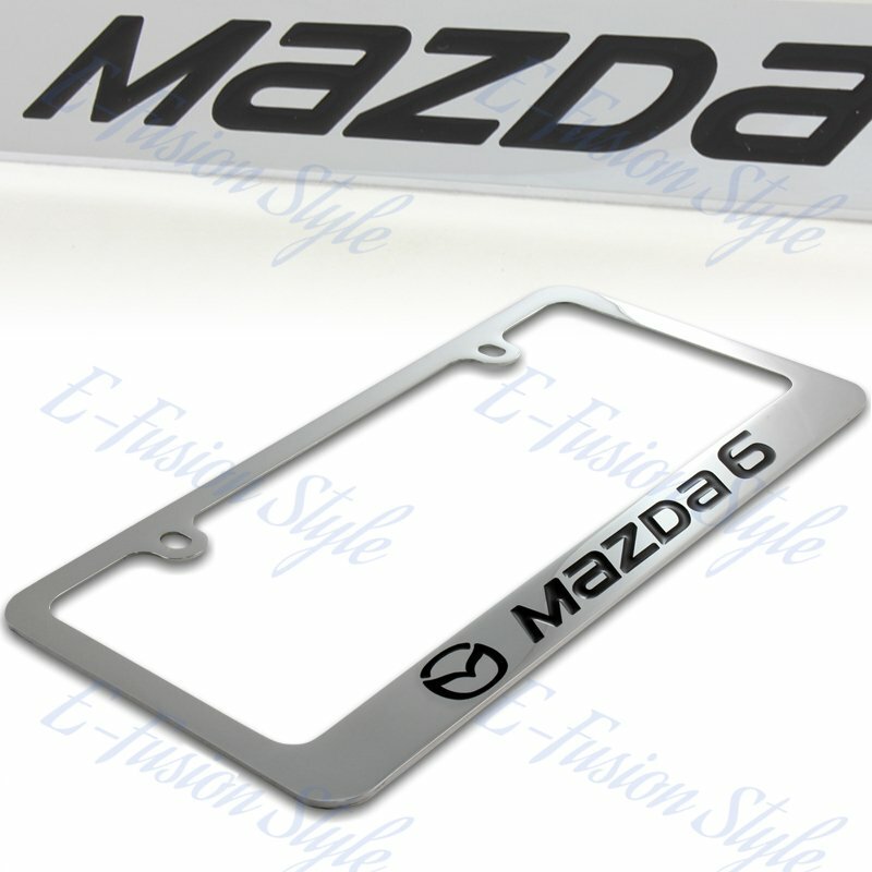 X2 Mazda Mazda 6 Chrome Plated Brass License Plate Frame Hand Painted ...