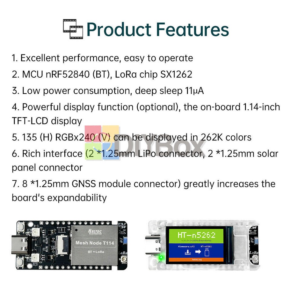 HelTec Node T114 LoRaWAN LoRa nRF52840 SX1262 Meshtastic Tracker ...