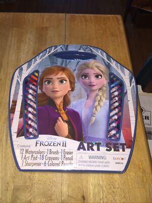 Disney Frozen II Art Set New NIB Watercolors, Crayons, Colored Pencils ...