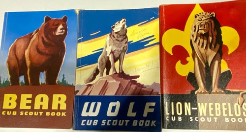 VINTAGE CUB SCOUT BOOKS FOR ADVANCEMENT: BEAR-WOLF-LION-WEBELOS | eBay