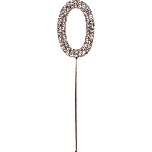 Rose Gold Diamante Number 0 Zero Cake Topper Birthday Party Decorations ...