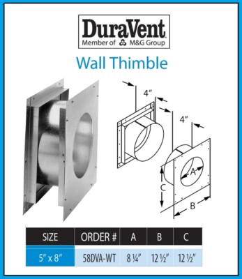 DURAVENT 5" x 8" DirectVent Pro Galvanized Wall Thimble #58DVA-WT | eBay