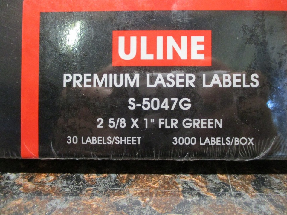 ULINE S-5047G Premium 3000 Green Self-Stick 2 5/8 X 1” Laser Mailing ...