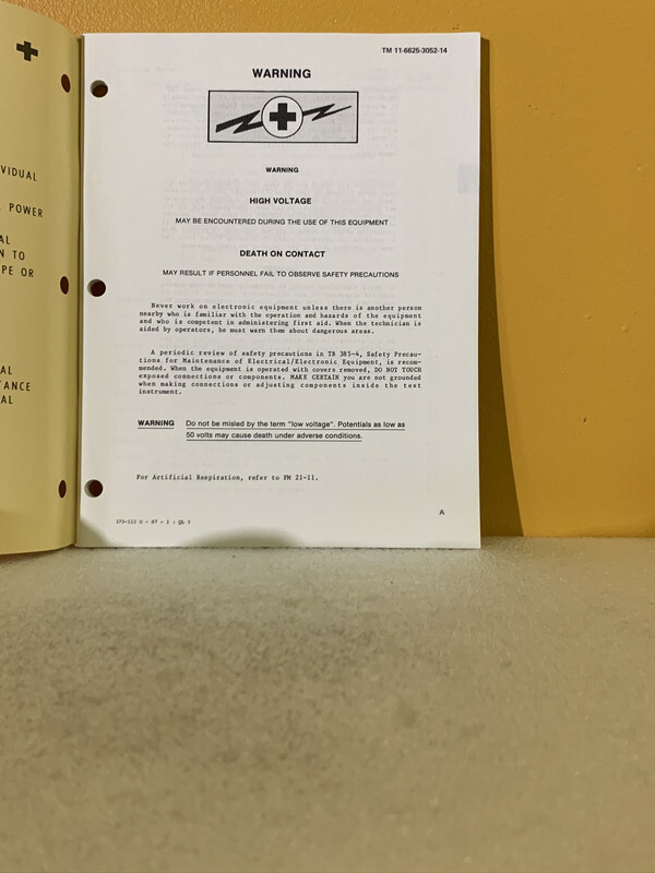 US Army TM 11-6625-3052-14 Multimeter, Digital AN/PSM-45 Technical ...