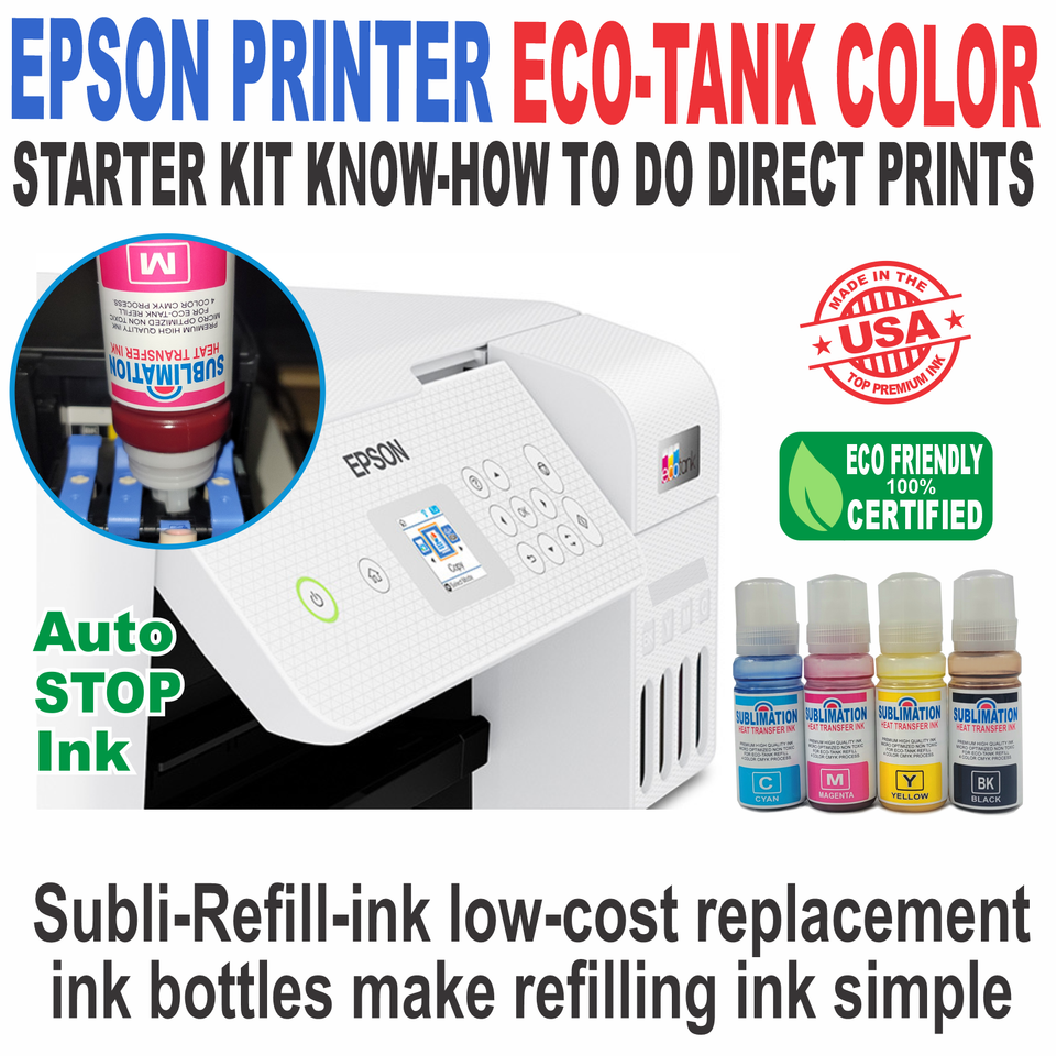 Epson Printer with Sublimation Ink plus Subli-DTF T-shirt Maker Start ...