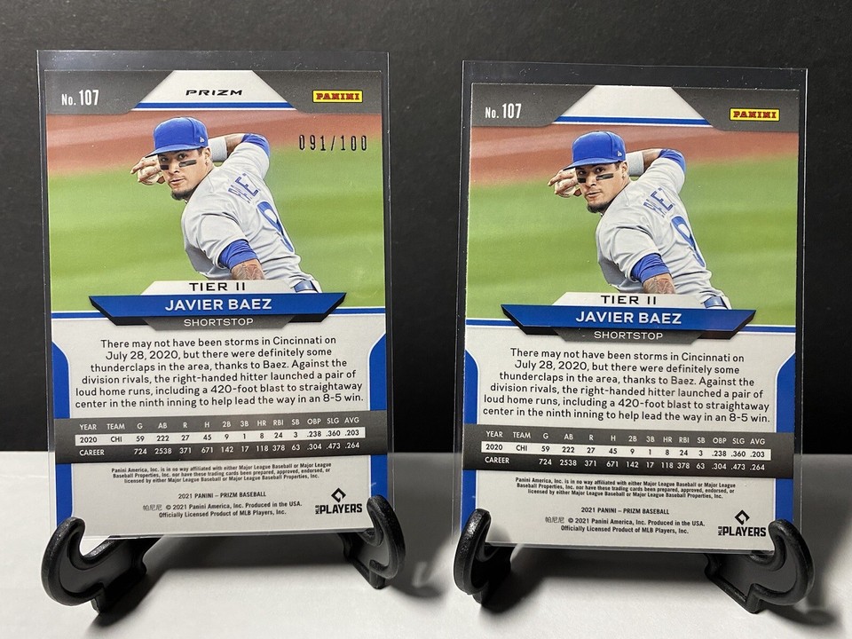 2021 Panini Prizm Baseball Javier Baez Neon Orange Prizm SP 91/100 ...