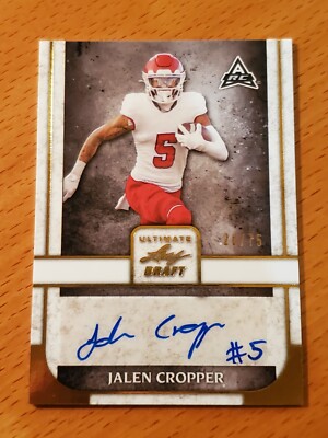 2022 Leaf Ultimate Draft Auto Gold BAJC1 Jalen Cropper Fresno State WR ...
