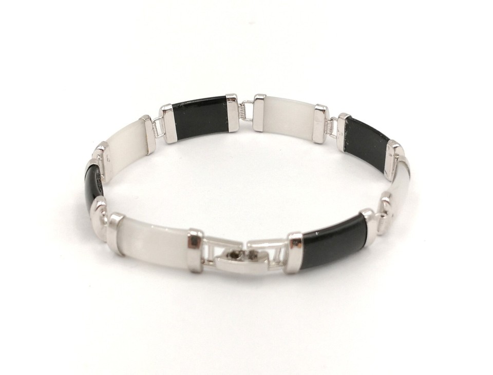 Yellow Multicolor Green Purple Jade Agate Shell 18KGP Snap Clasp Bangle ...