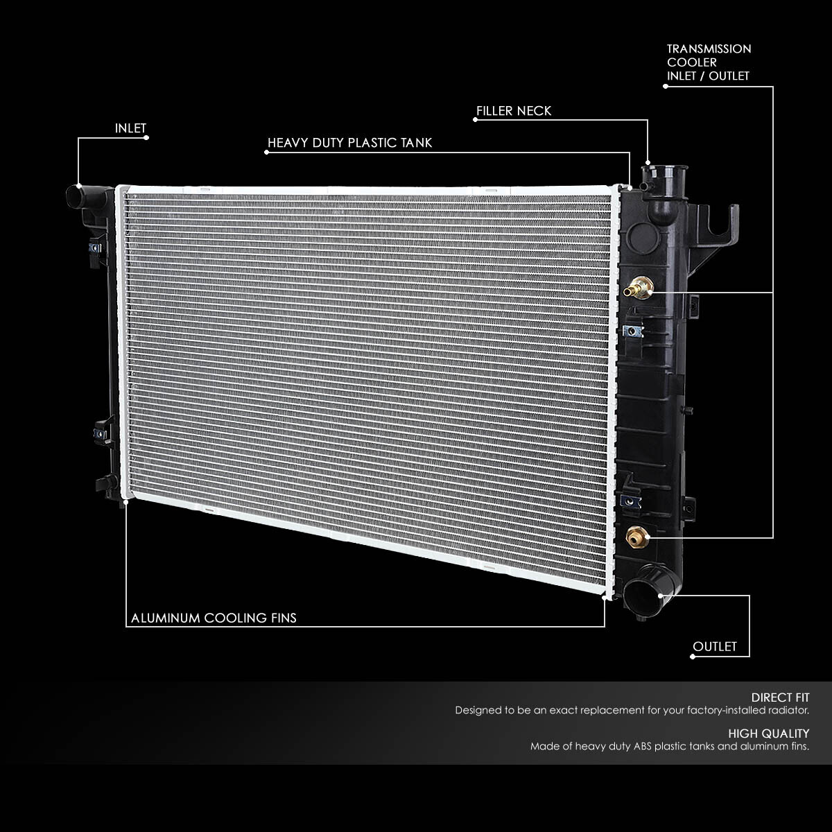 DPI 2291 ALUMINUM CORE RADIATOR REPLACEMENT FOR 94-02 DODGE RAM ...