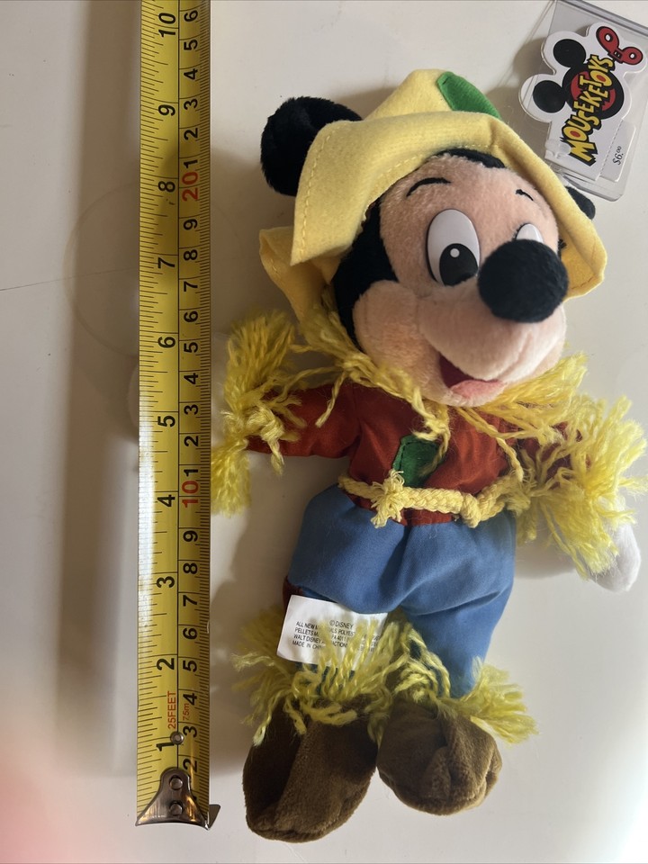 Disney Mickey Scarecrow Halloween Costume Stuffed Animal Mouse ...