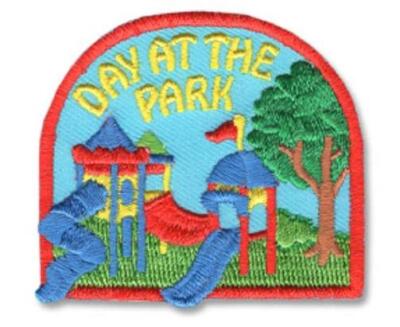 Girl Boy Cub DAY AT THE PARK Fun Patches Badges SCOUTS GUIDES Playing ...