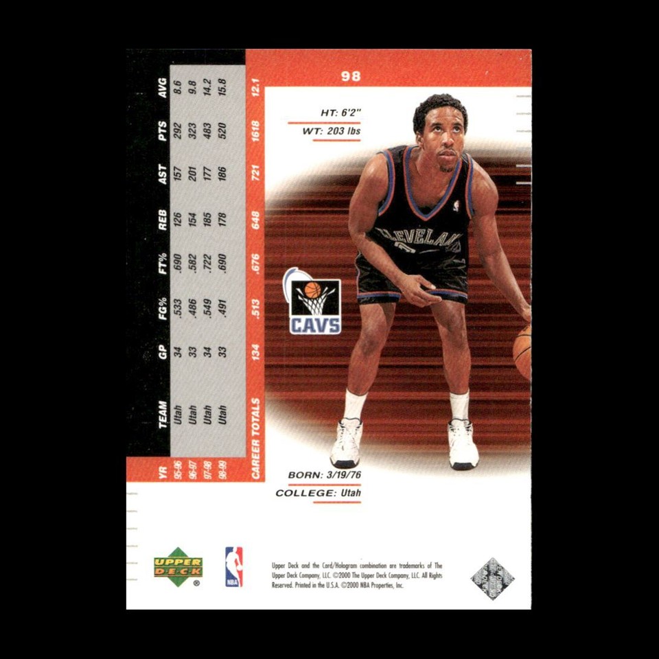 Andre Miller 2000-01 Upper Deck Cleveland Cavaliers #98 R328G 3 | eBay