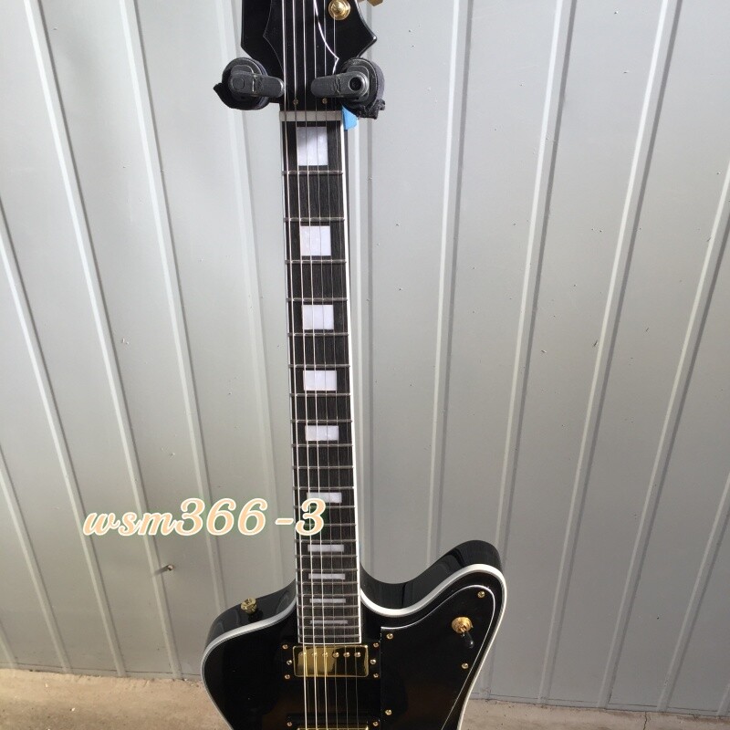 Custom Black Firebird Electric Guitar Gold Hardware Black Pickguard HH ...