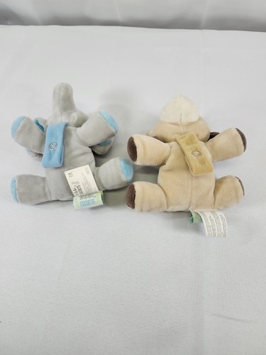 le bebe Favorite Plush Pacifier Holder Gray Blue Elephant And Brown ...