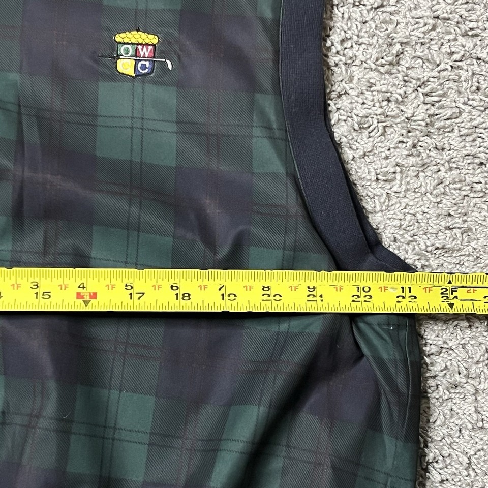 New Slazenger Golf Vest Mens Large Green Plaid Wind Stopper V Neck OWCC ...
