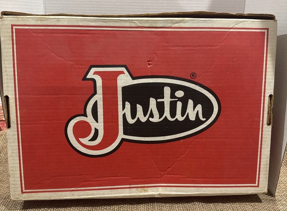 VTG Justin Western Boots & Belt & Box Snakeskin Exotic Gray Men’s 10 1/ ...
