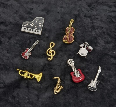 Fun MUSIC INSTRUMENT Musical Hobby LAPEL PIN Brooch Badge Gift Dress ...