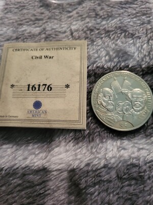 American Mint Civil War Coin 2000 With Certificate Of Authenticity | eBay