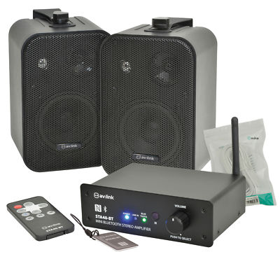 Amplifier & B30 Speakers Package Black Bluetooth Sound System Complete ...