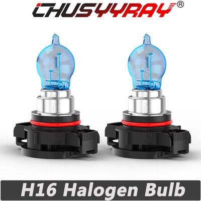 2X H16 Halogen Fog light Headlight Bulbs Super White 55W 6000K NEW | eBay