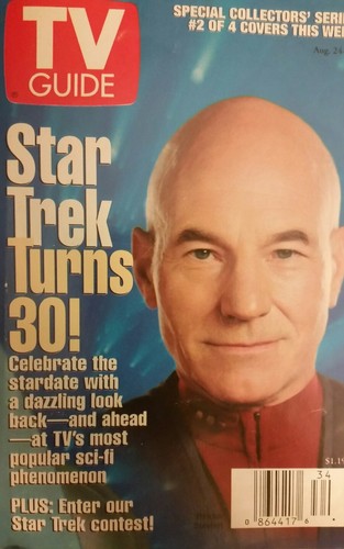 TV GUIDE 8-1996 Patrick Stewart STAR TREK TURNS 30 SPECIAL COLLECTORS ...