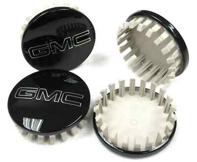 2014-2026 GMC Sierra Yukon Black Center Caps 84388431 w/ 22" Wheels Qty ...
