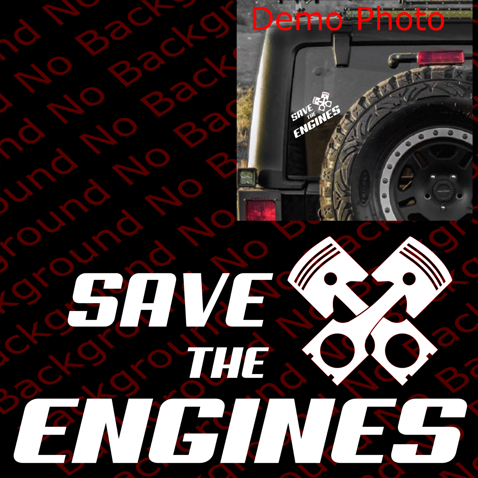 SAVE THE ENGINES Vinyl Car Window Die Cut Decal Off Road 4x4 Manuals ...