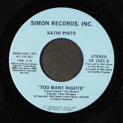 KATHI PINTO: too many nights SIMON 7" Single 45 RPM | eBay