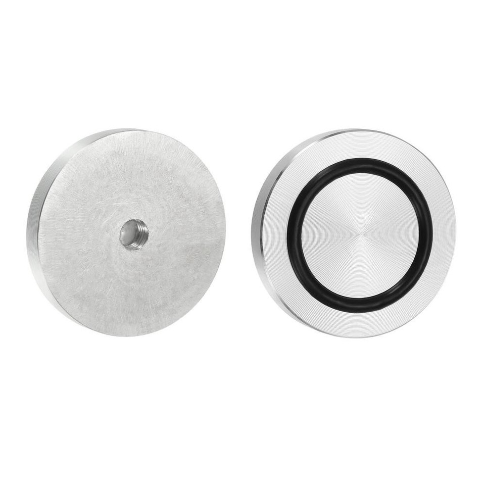 M8 50mm Dia 8mm Thick Aluminum Disc Glass Top Adapter with Rubber Ring ...