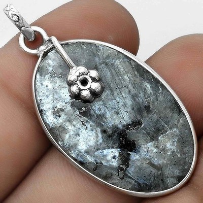 Larvikite Stone - Black Moonstone 925 Sterling Silver Pendant Jewelry P ...