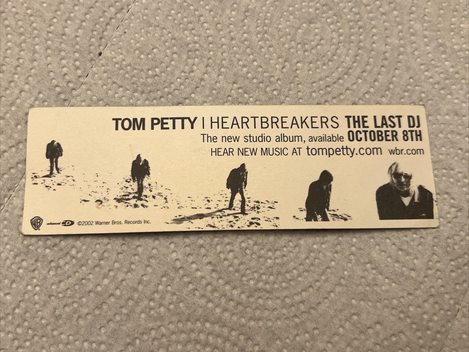 Tom Petty Guitar Pick Bookmark Last DJ Album Release 2002 Heartbreakers ...