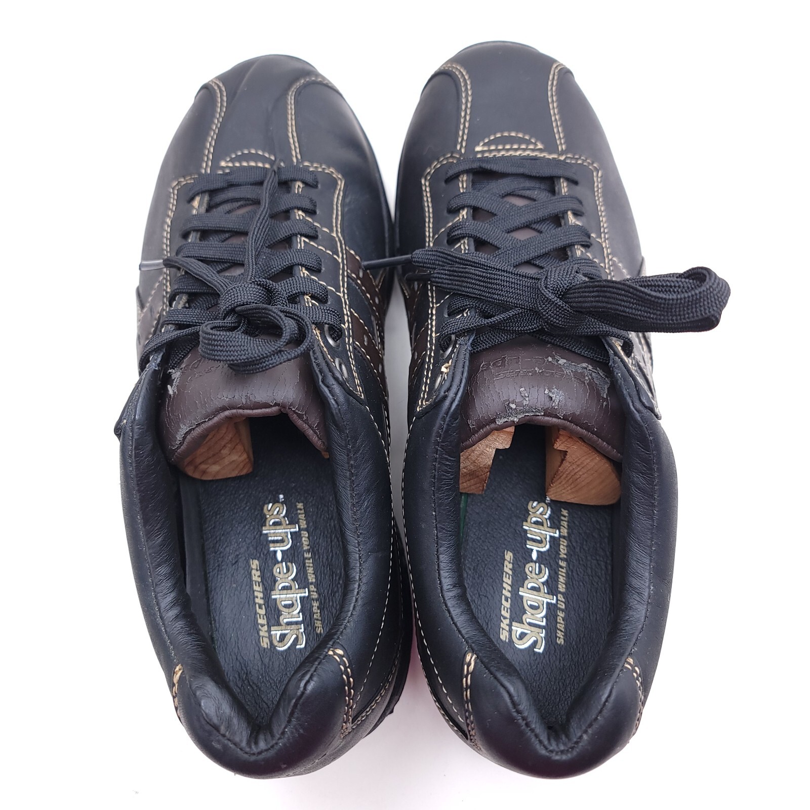 Skechers Mens Shape-Ups ROCKER Black Leather Overhaul… - Gem