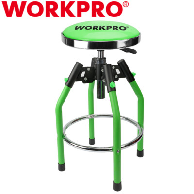 WORKPRO Adjustable Hydraulic Shop Stool Heavy Duty Garage Bar Stool ...